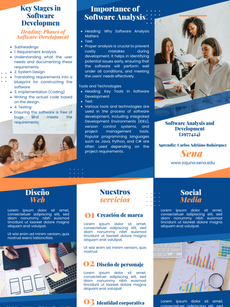Folleto Brochure Empresarial Profesional Azul y Naranja - 20240815 ...