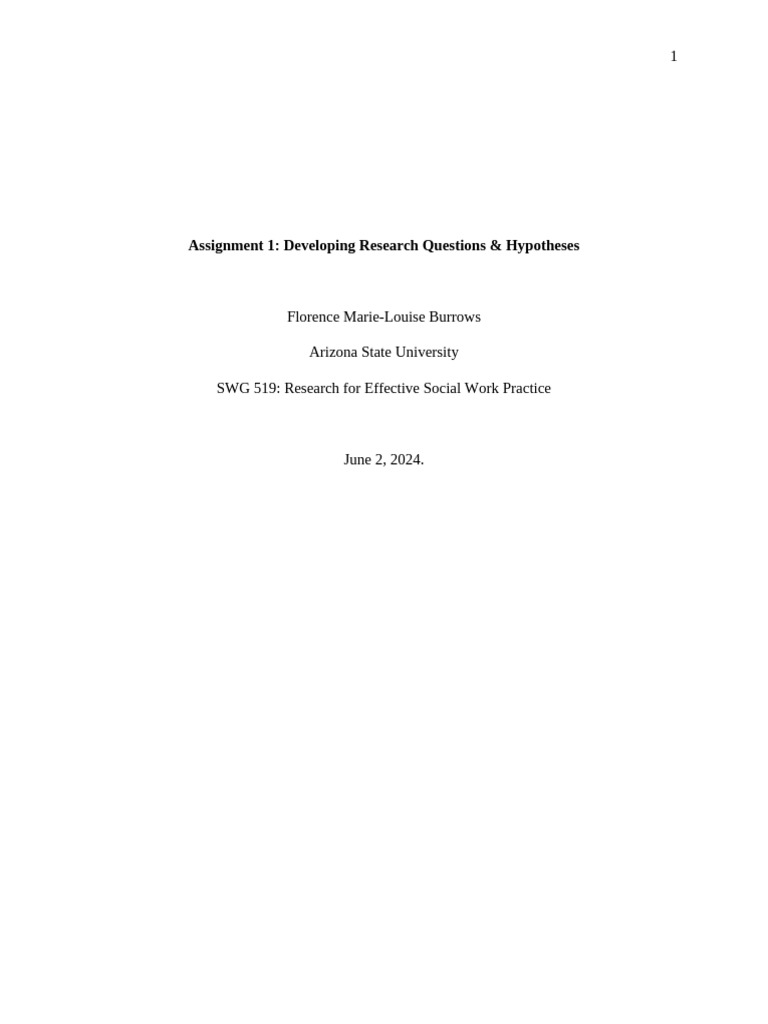 Developing Research Questions Hypotheses | PDF