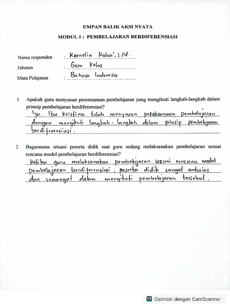 Umpan Balik Jurnal Pembelajaran Modul 1 PPG Part 3 | PDF
