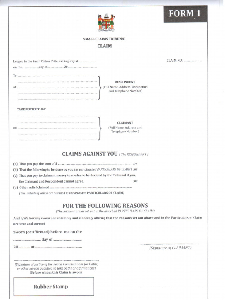 Claim Form 1 | PDF