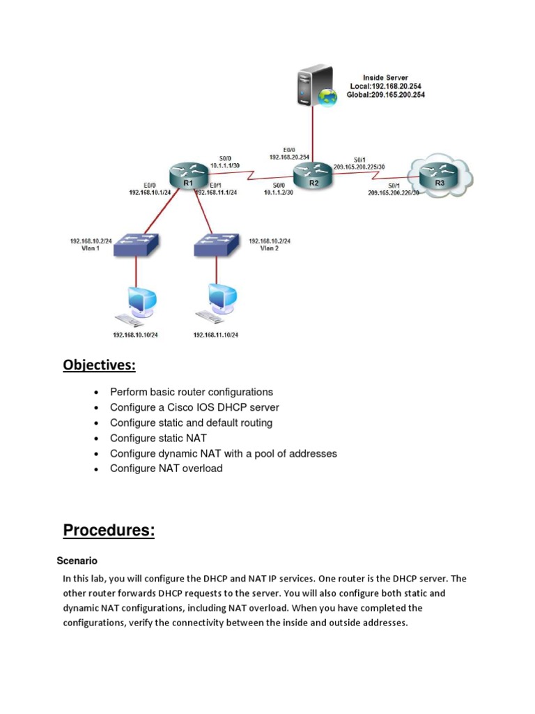Cisco Router DHCP & NAT Configuration Guide | PDF | Ip Address | Router (Computing)
