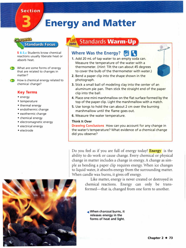 Chapter 2 Section 3 Energy and Matter | PDF | Electromagnetic Radiation | Science & Mathematics