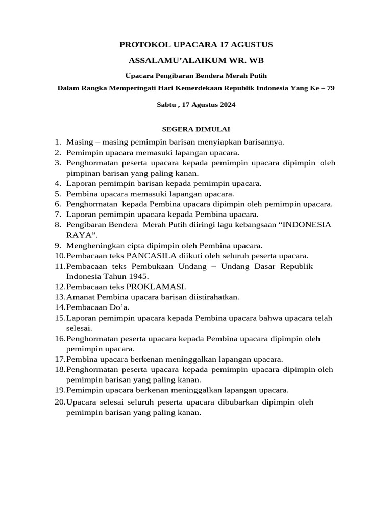 Protokol-Upacara-17-Agustus | PDF