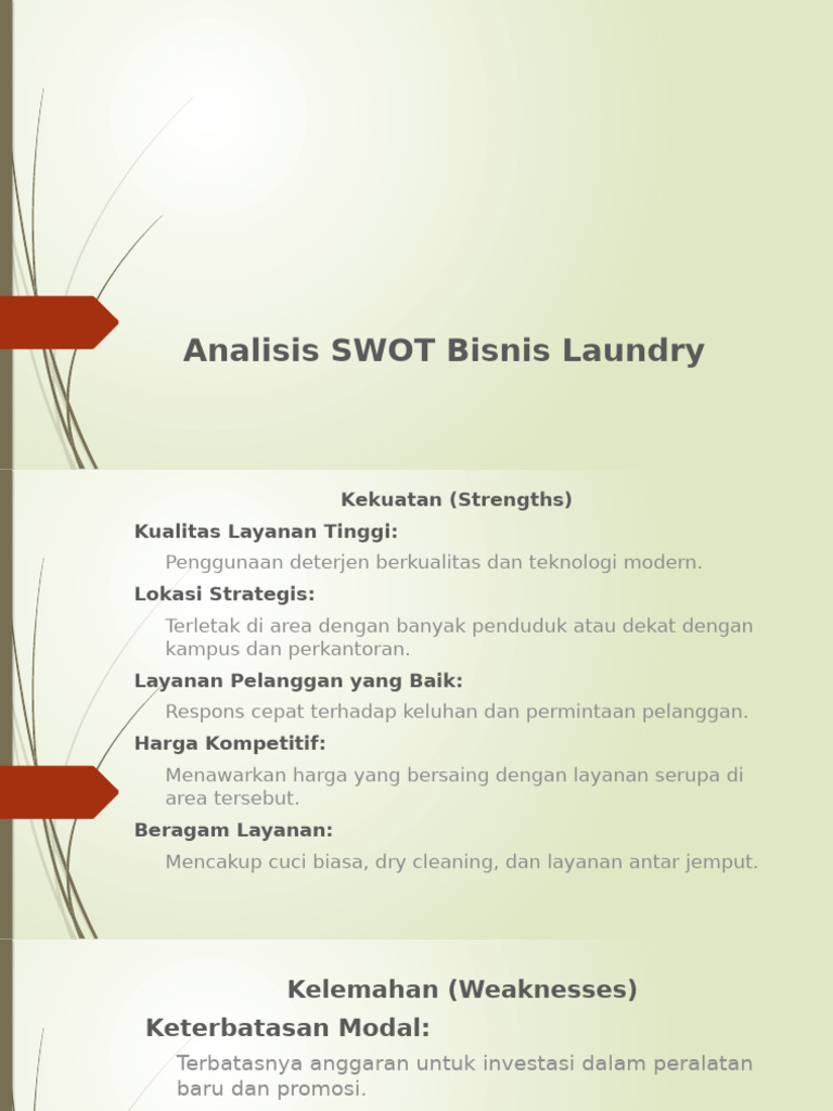 Analisa SWOT LAundry | PDF