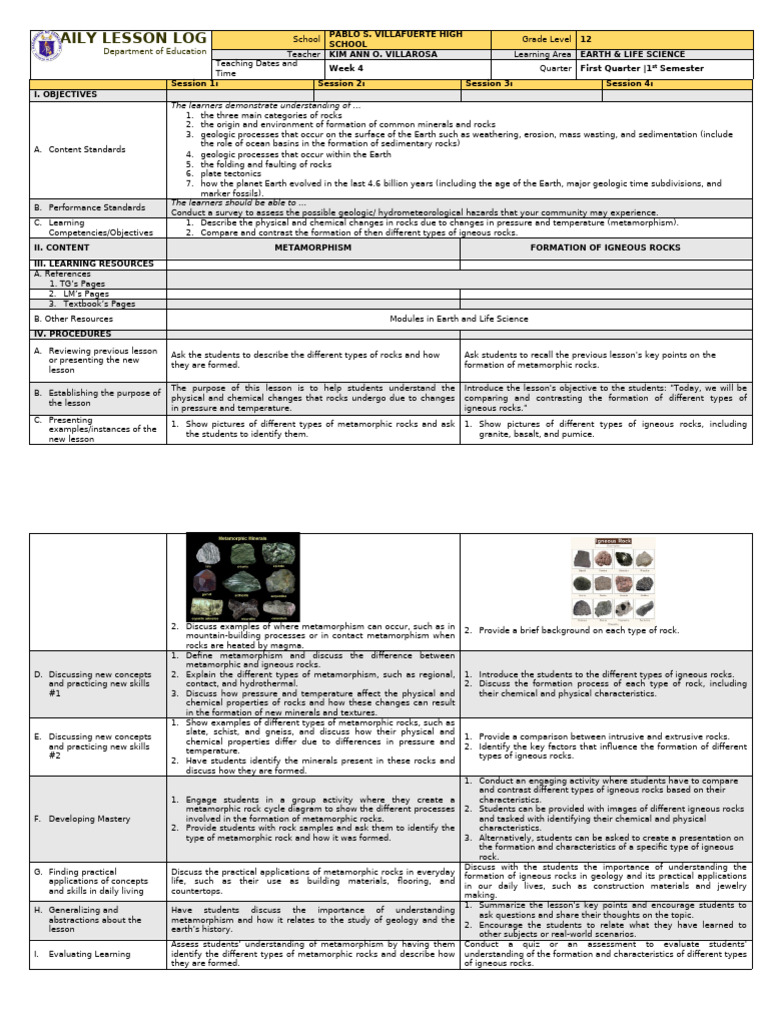 DLL Els Quarter 1 Week 4 | PDF