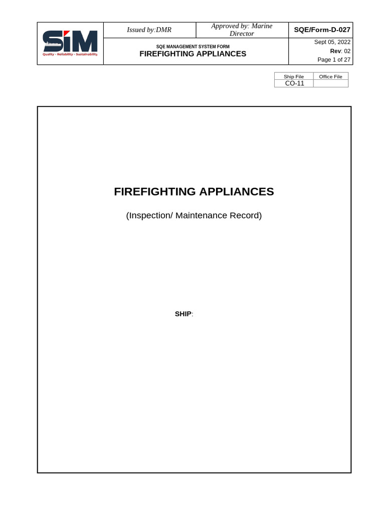 D-027 Firefighting Appliances Rev 02 | PDF