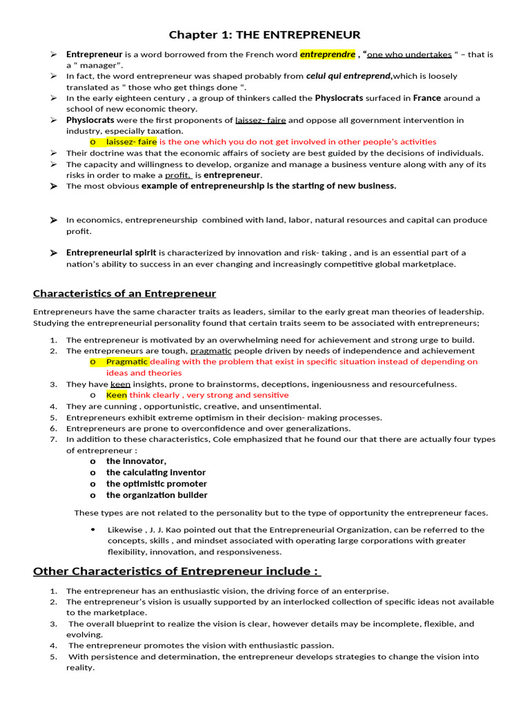 Chapter 1 and 2 Entrep | PDF