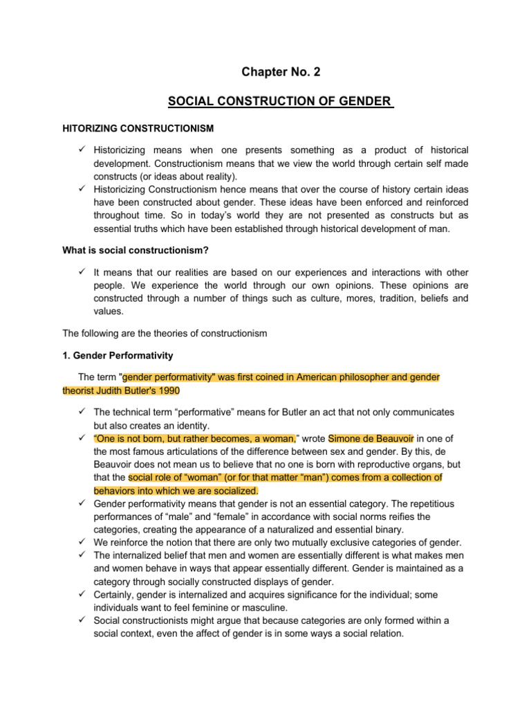 Social Construction of Gender | PDF