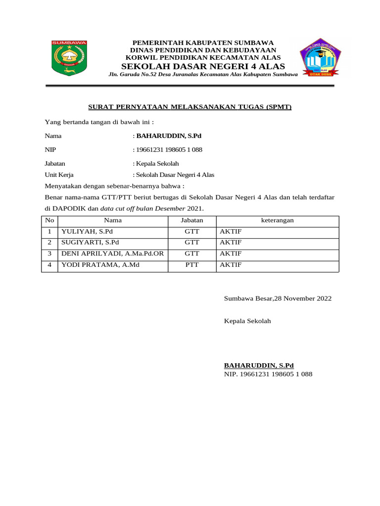SPMT Dan NAMA PENERIMA Insentif GTT Dan PTT | PDF