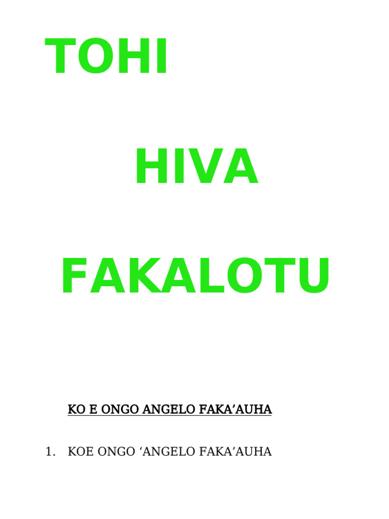 Kalapu Faka'Ofa Fakalotu | PDF