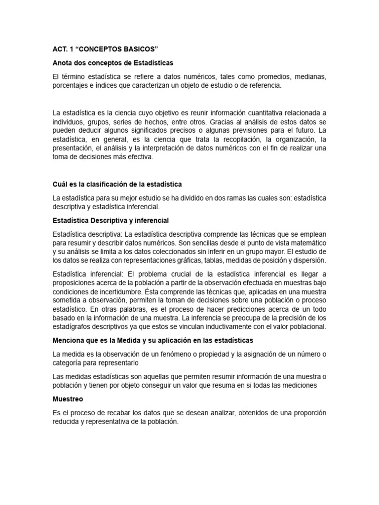 Act 1 Estadística | PDF