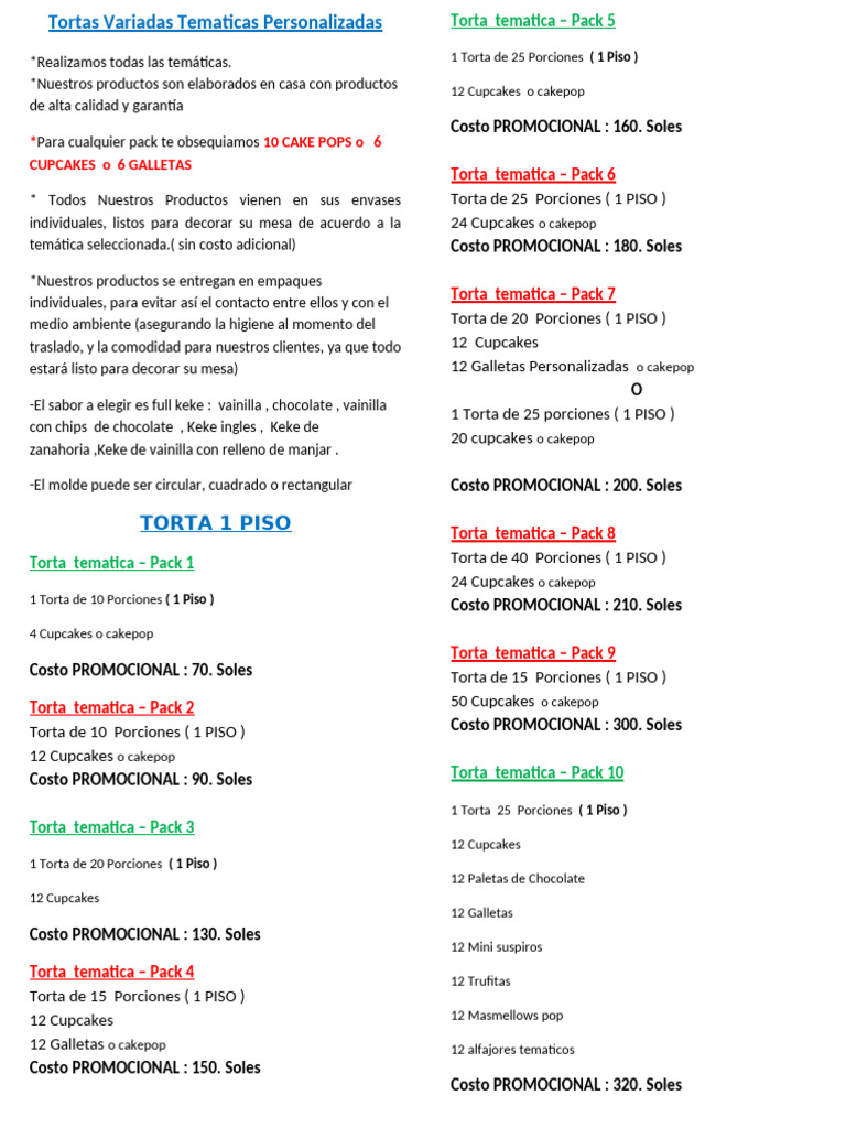 Tortas Tematicas Personalizadas - Actualizado | PDF