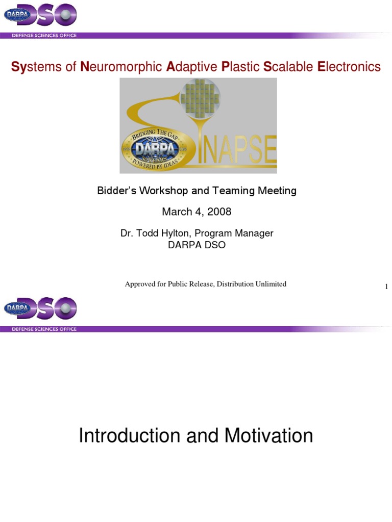 DARPA SyNAPSE Neuromorphic Electronics | PDF | Synapse | Chemical Synapse