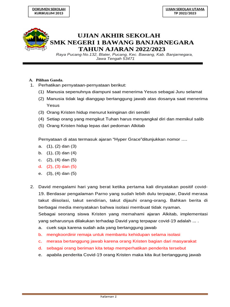 Naskah Soal Ujian Utama 2022 | PDF