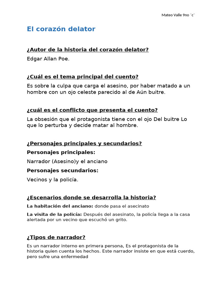 El Corazón Delator | PDF