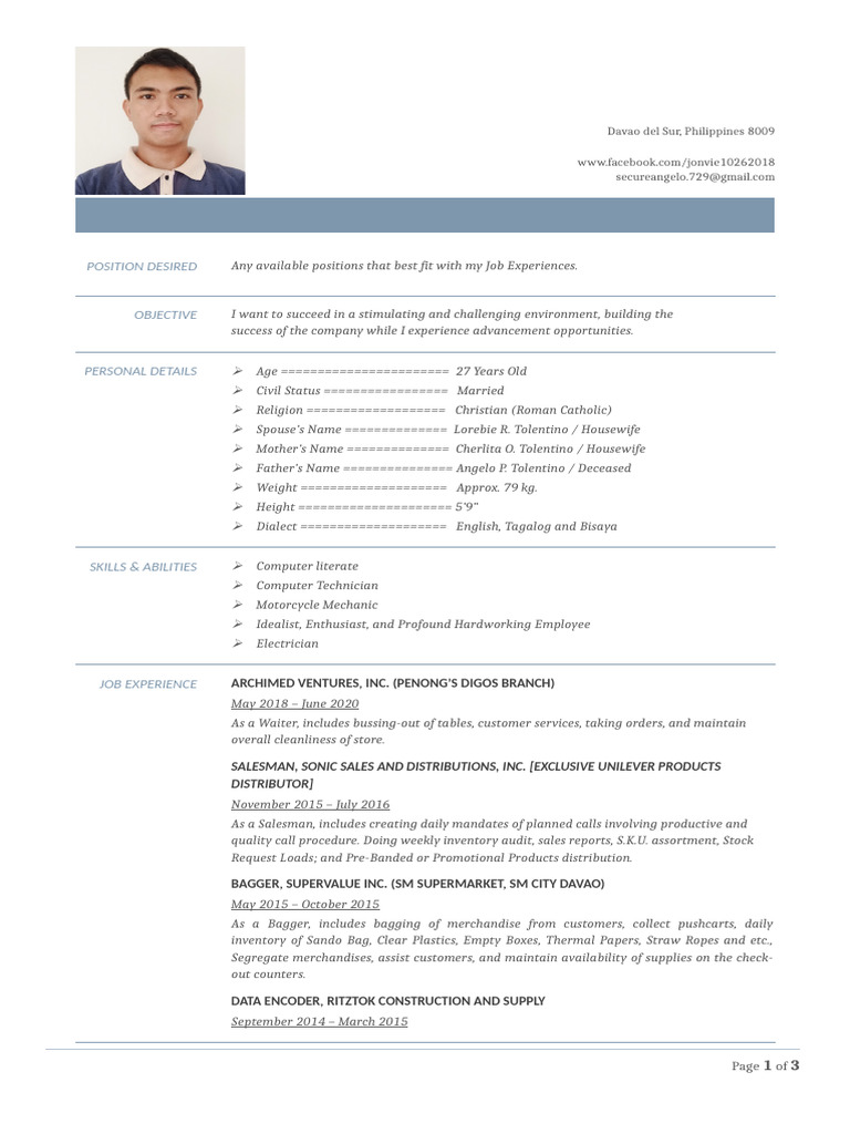 Angelo Resume 2021 | PDF