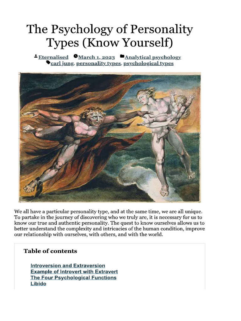 The Psychology of Personality Types - Know Yourself | PDF