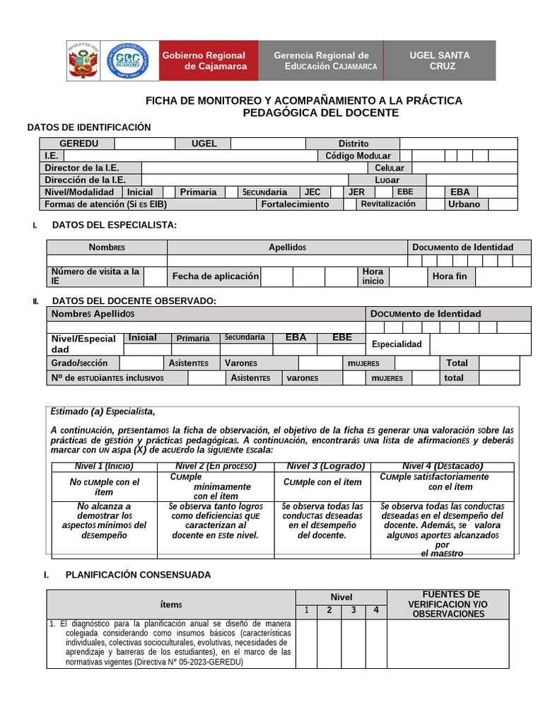 Ficha de Monitoreo | PDF