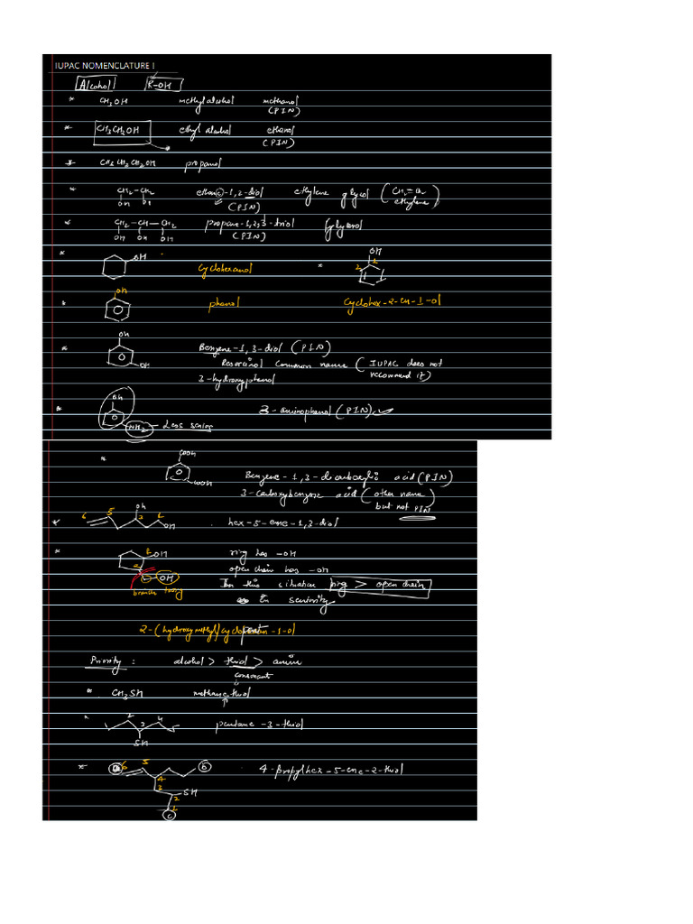 IUPAC From Alochol Till End | PDF