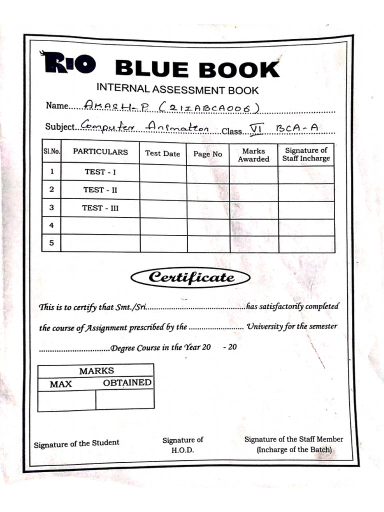 Animation Assignment-01 (21IABCA006) AKASH.P | PDF