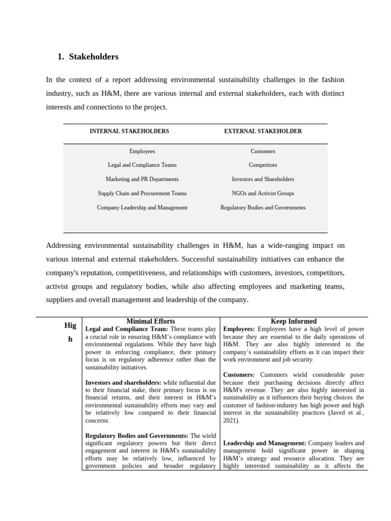 Stakeholders Analysis | PDF