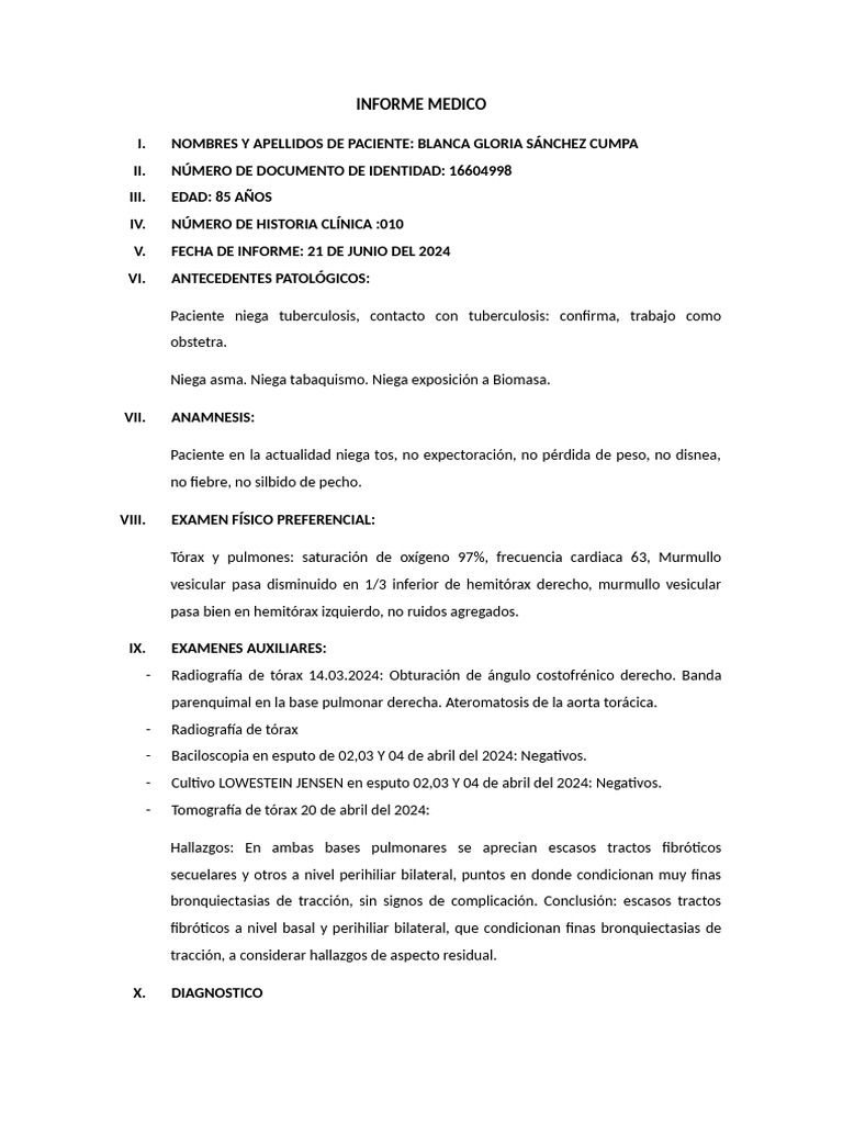Informe Medico | PDF
