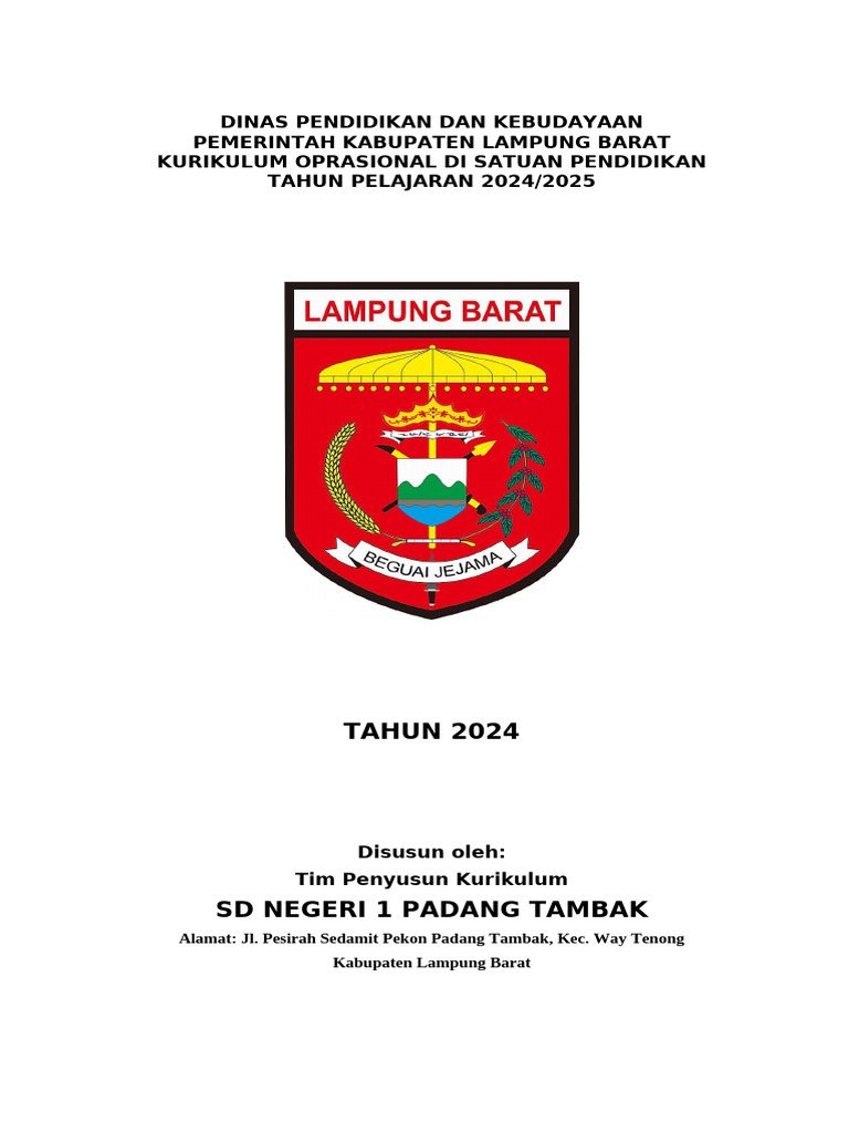 Kosp SDN 1 Padang Tambak 2024 - 2025 | PDF