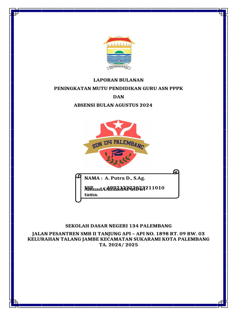 LAPKIN Agustus 2024 Putra2 | PDF