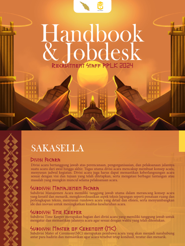 Handbook Jobdesk Panitia PPLK 2024 | PDF