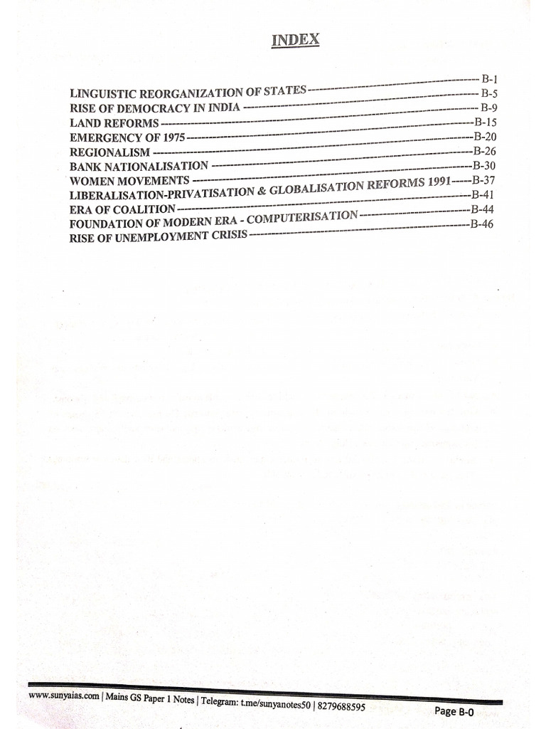 Sunya IAS Post Independence Notes For UPSC | PDF