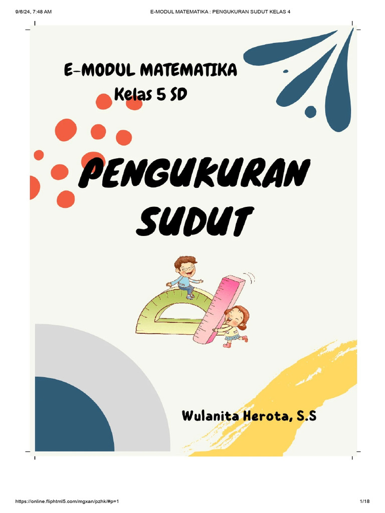 E-Modul Matematika - Pengukuran Sudut Kelas 4 | PDF