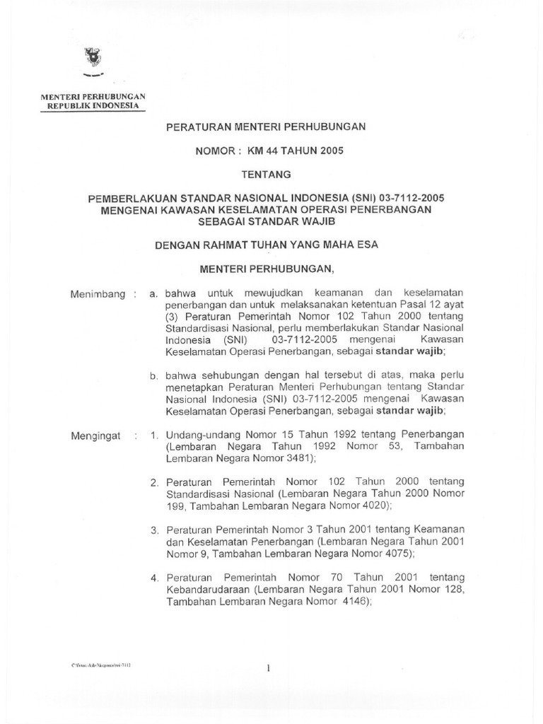 KM 44 Tahun 2005 Kkop | PDF