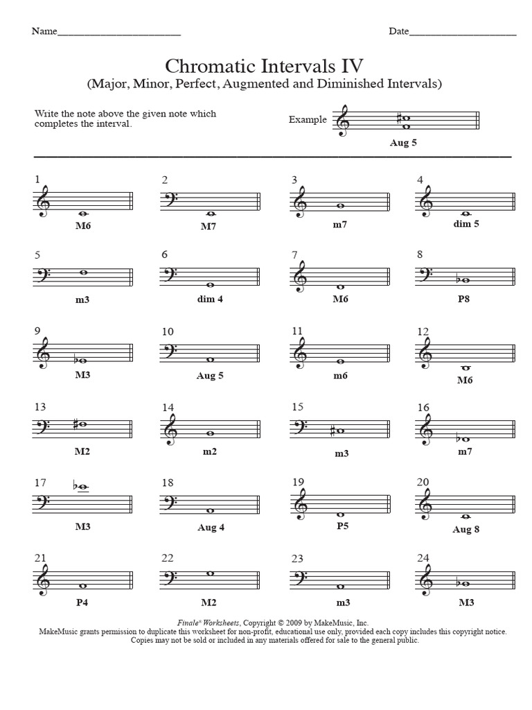 Chromatic Intervals IV | PDF | Interval (Music) | Music Theory