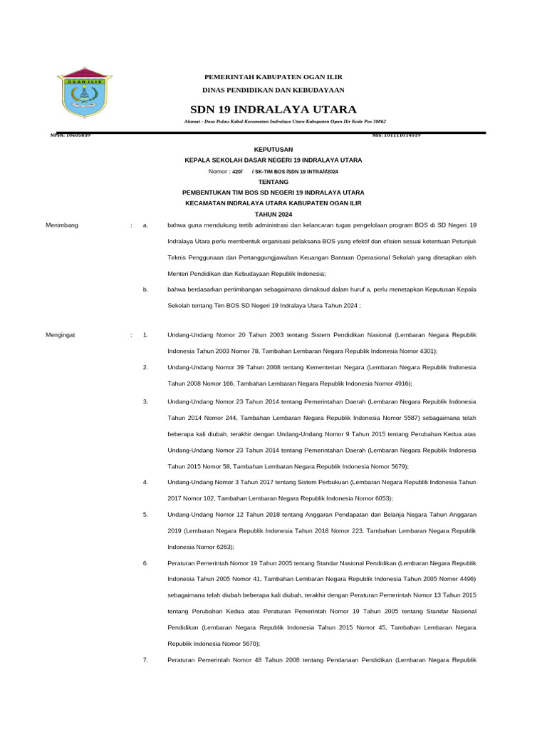 SK TIM BOS 2024 | PDF