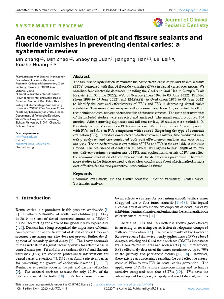 Zhang (2023) - An Econ Eva of PFSs and FV in PRVNTNG | PDF