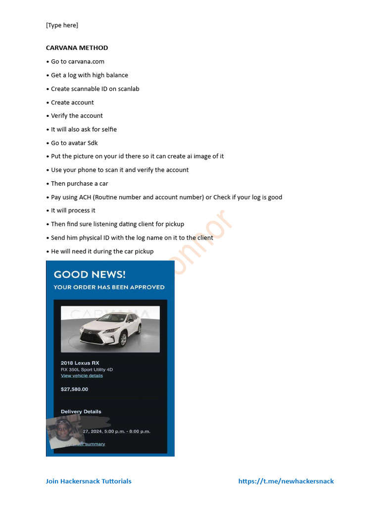 Carvana Method | PDF