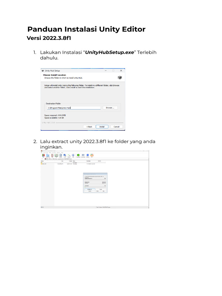 Cara Panduan Instalasi Unity Editor | PDF