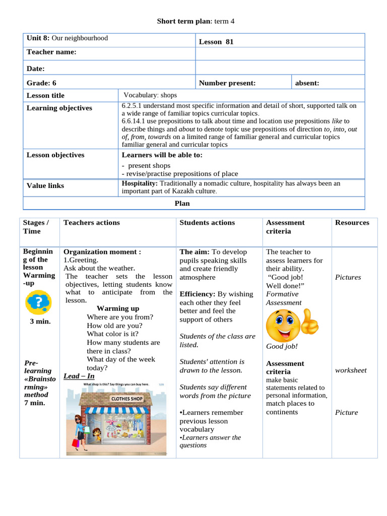 LP Excel 6 Term 4 MSA | PDF