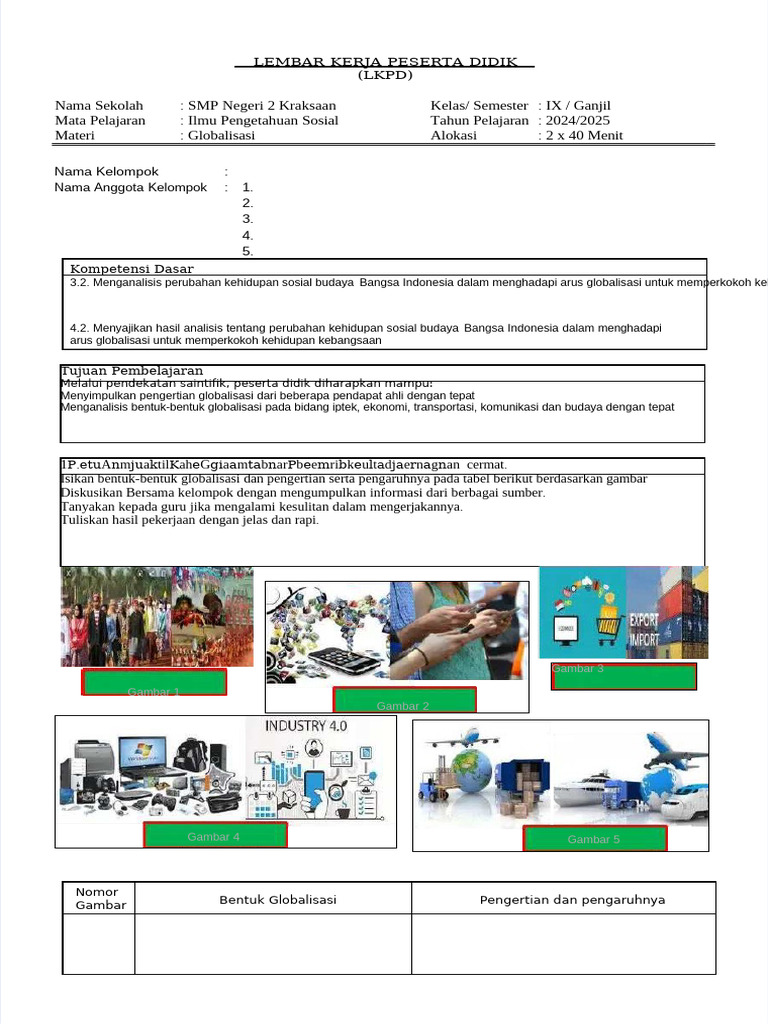PDF LKPD Ips Kls 9 | PDF