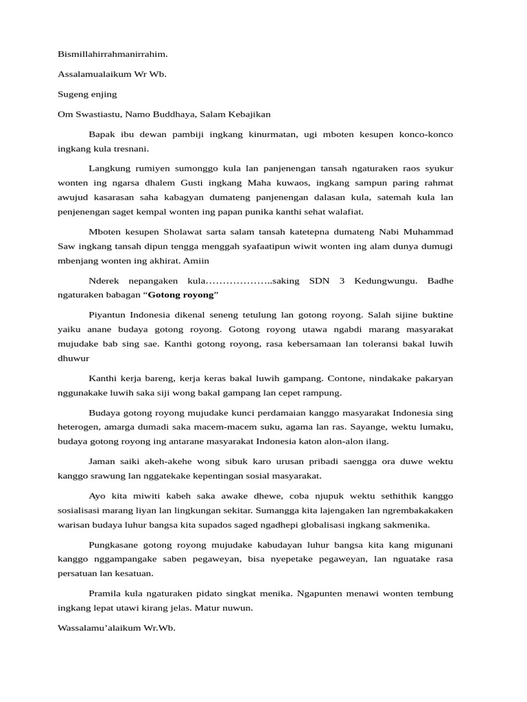 PIDATO BHS JAWA (AutoRecovered) | PDF