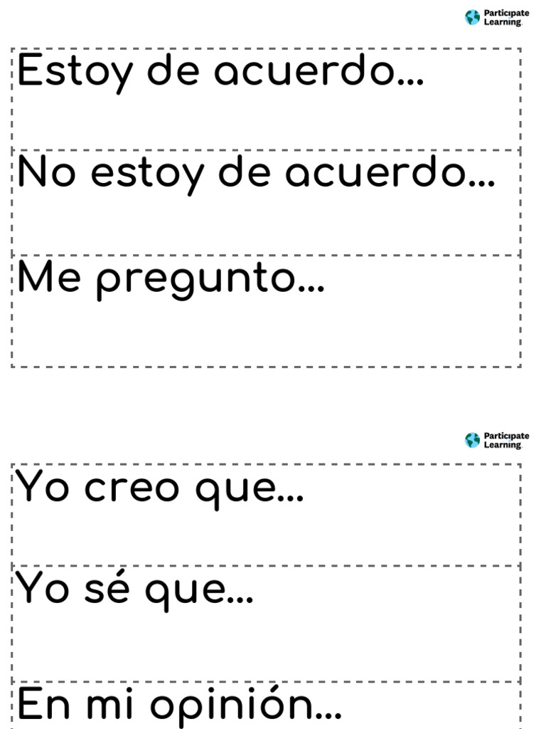 Sentence Stems- Spanish.docx | PDF