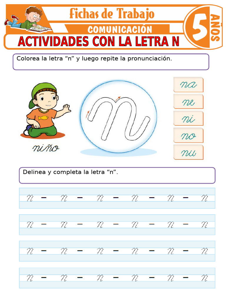 Actividades para trabajar la letra n | PDF