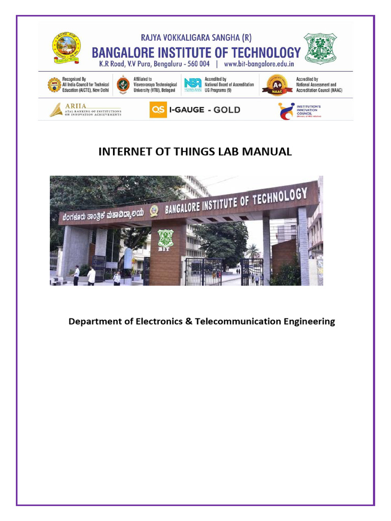 Iot Lab (21ec581) Manual Ete Part A 1 | PDF