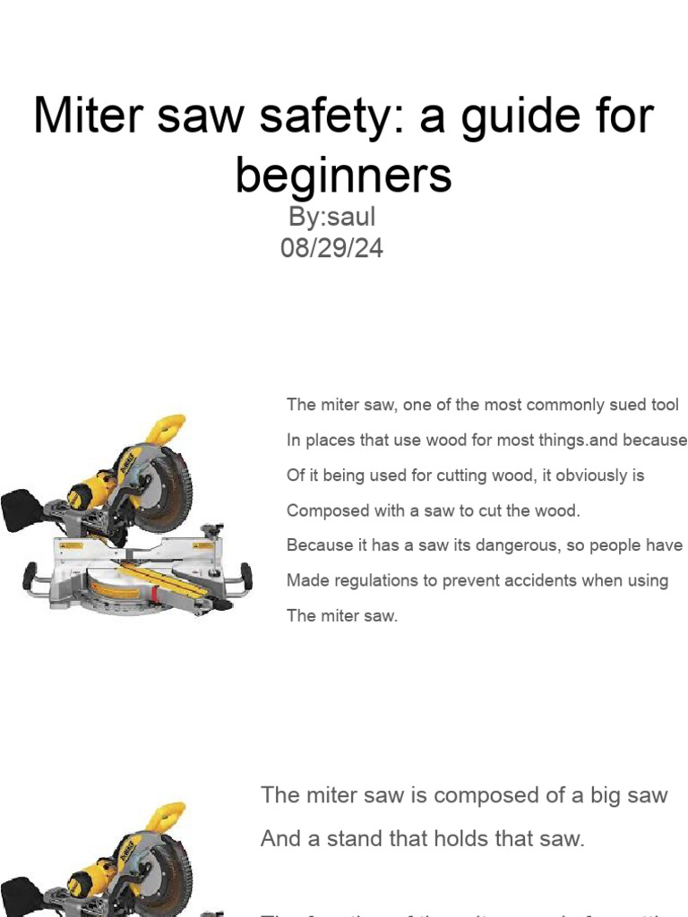 Miter Saw Safety: A Guide For Beginners | PDF