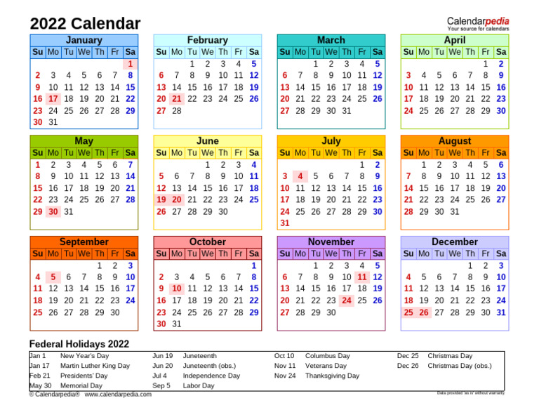 2022-calendar-landscape-year-at-a-glance-in-color | PDF
