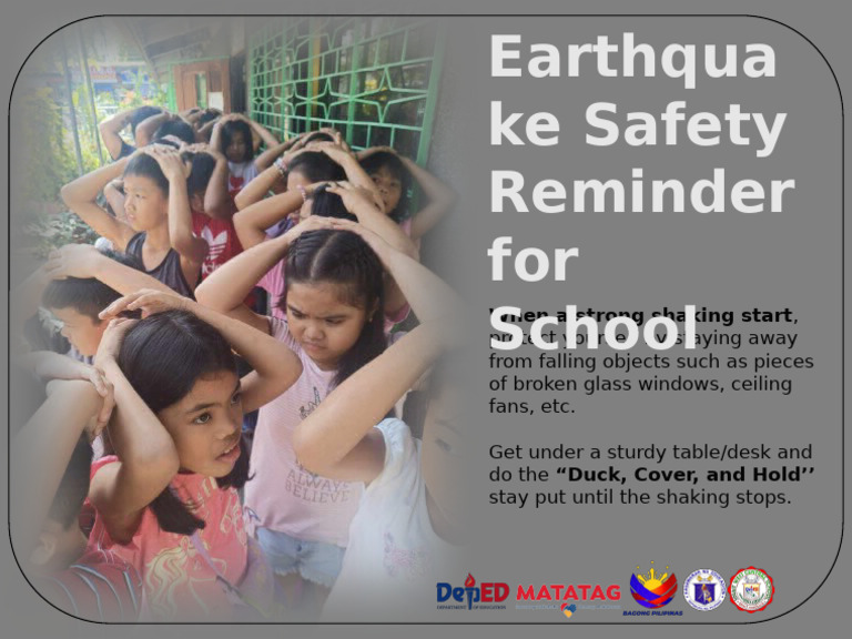 Earthquake Safety Reminder For School | PDF