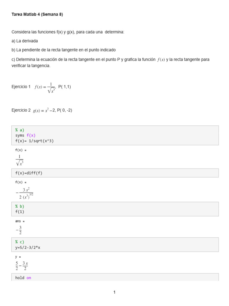 Tarea Matlab 4 Semana8 | PDF