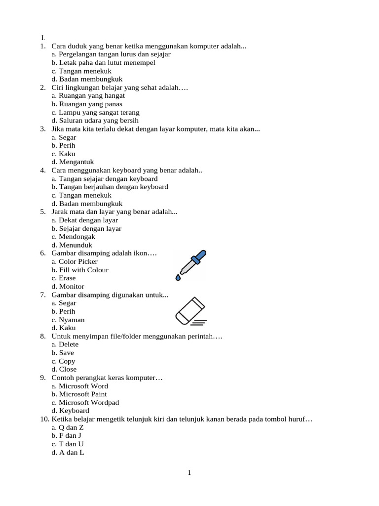 Soal PAS TIK Kelas 4 | PDF