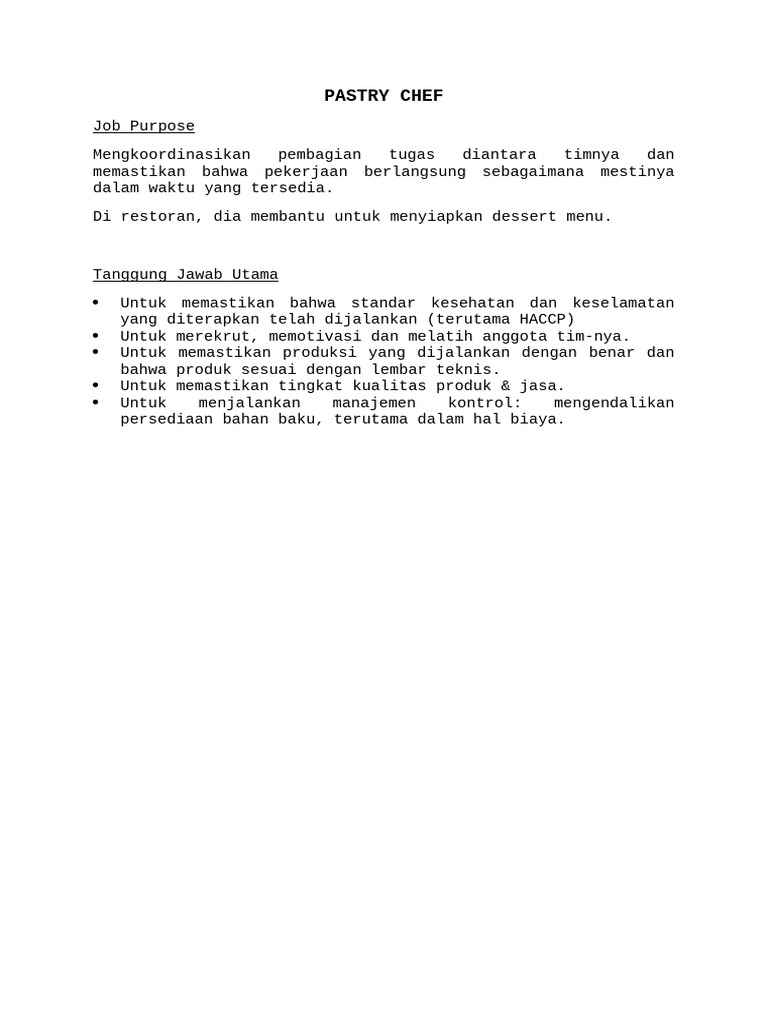 Pastry Chef | PDF