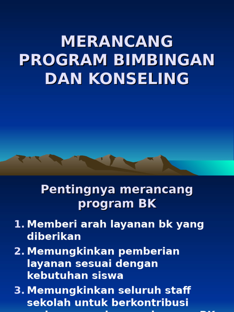 Merancang Program Bimbingan Dan Konseling | PDF